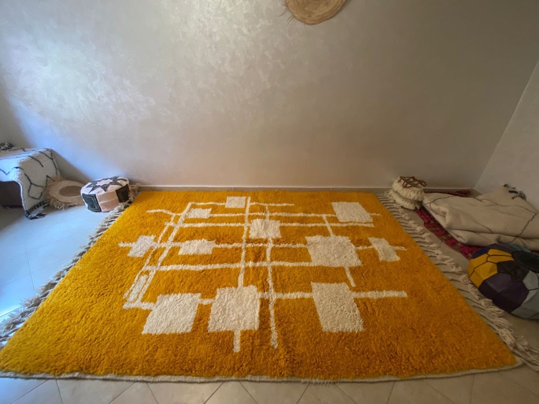 Mustard Yellow Rug Yellow Shag Rug Modern Area Rug 8x10 5 X 7 Area Rug ...