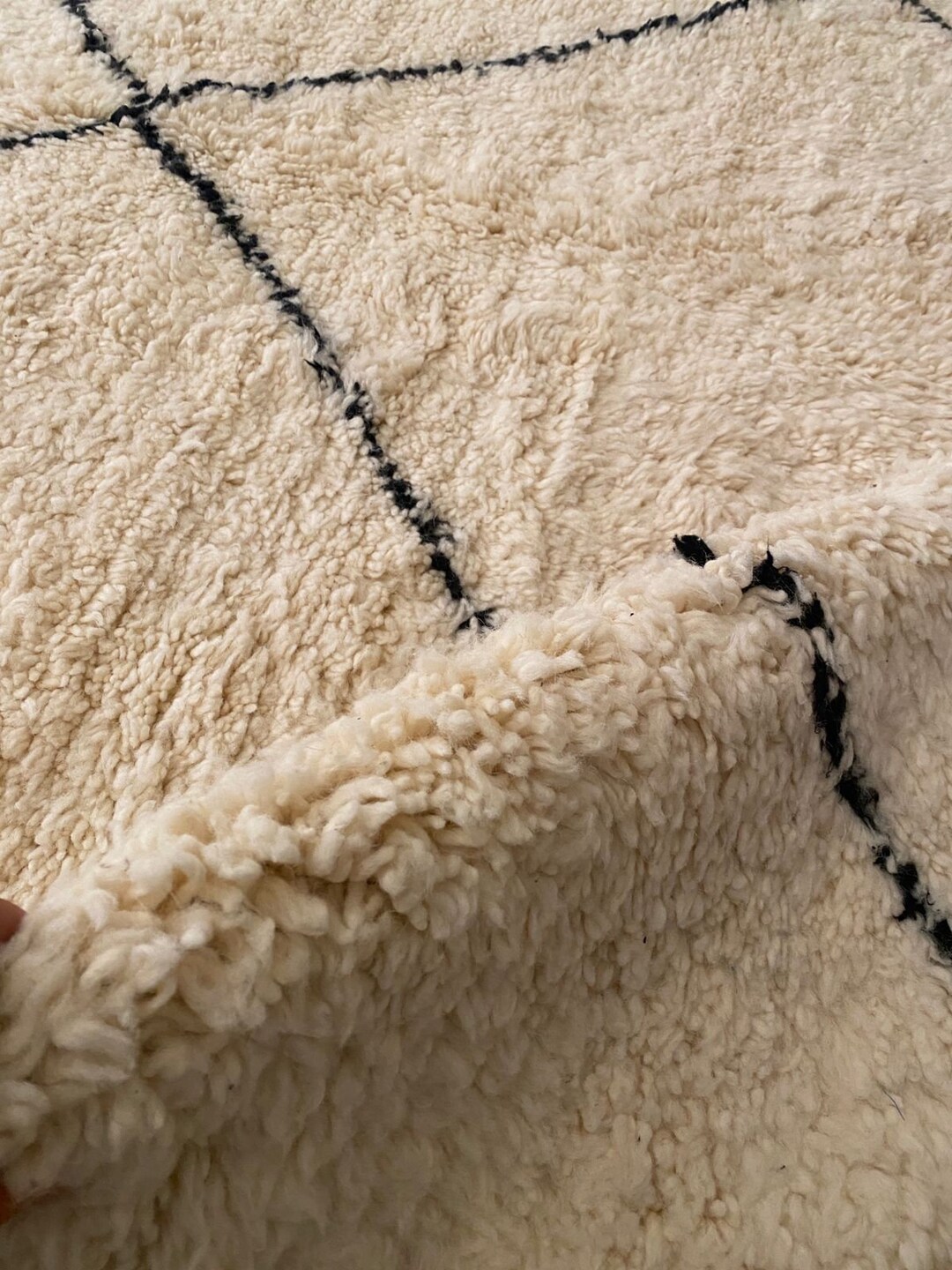 Diamond Rug Fluffy White Rug 9x12 White Rug Black and White Rug off ...