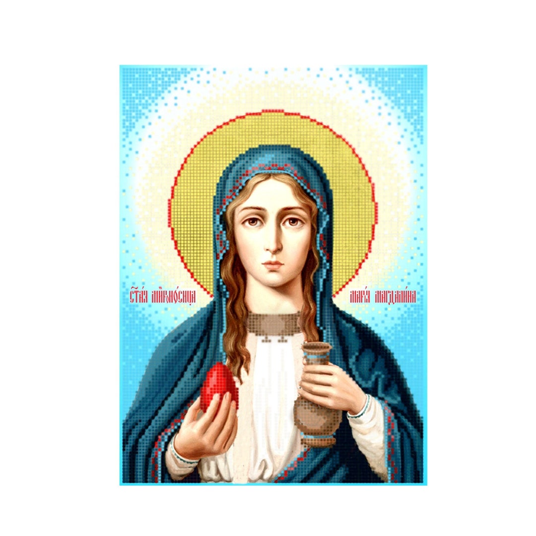 Icon of St. Mary Magdalene Blank Pattern for Bead Embroidery Hand ...