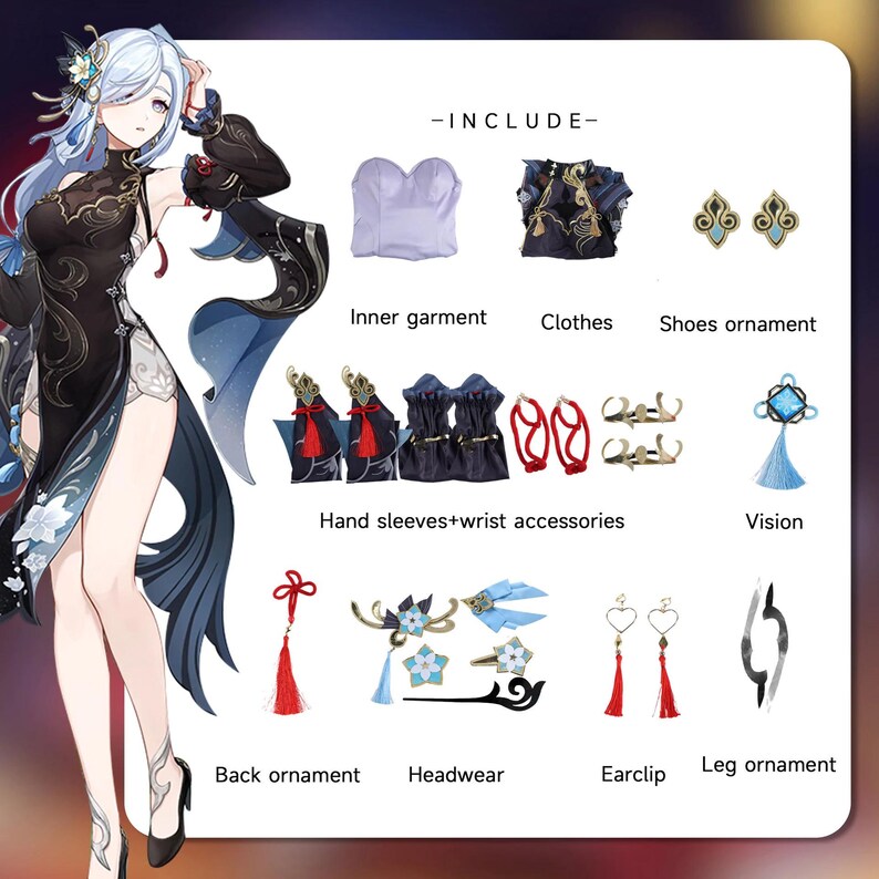 Shenhe Complete Carnival Cosplay Costume Outfit - Etsy