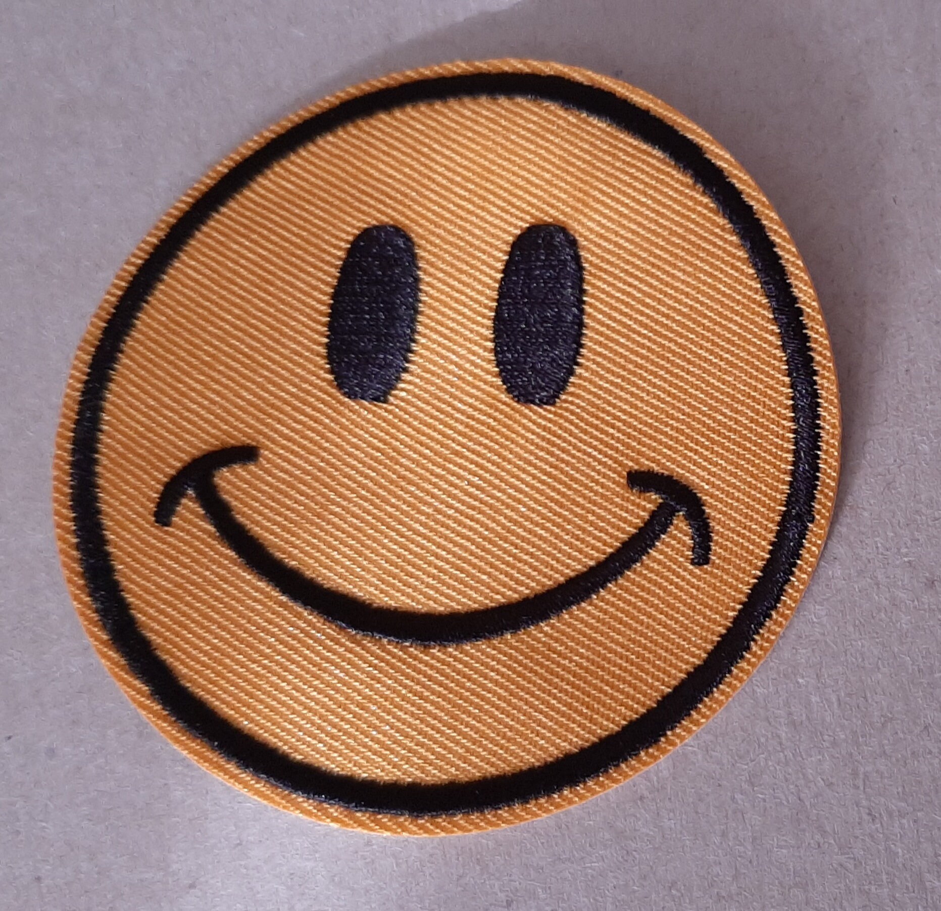 Yellow Smiley Face Sew or Iron on Patch, Fun Happy Emoji Emoticon Cloth ...