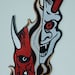 Large Red & White Japanese Oni Hannya Mask Sew / Iron on Patch Kijo ...