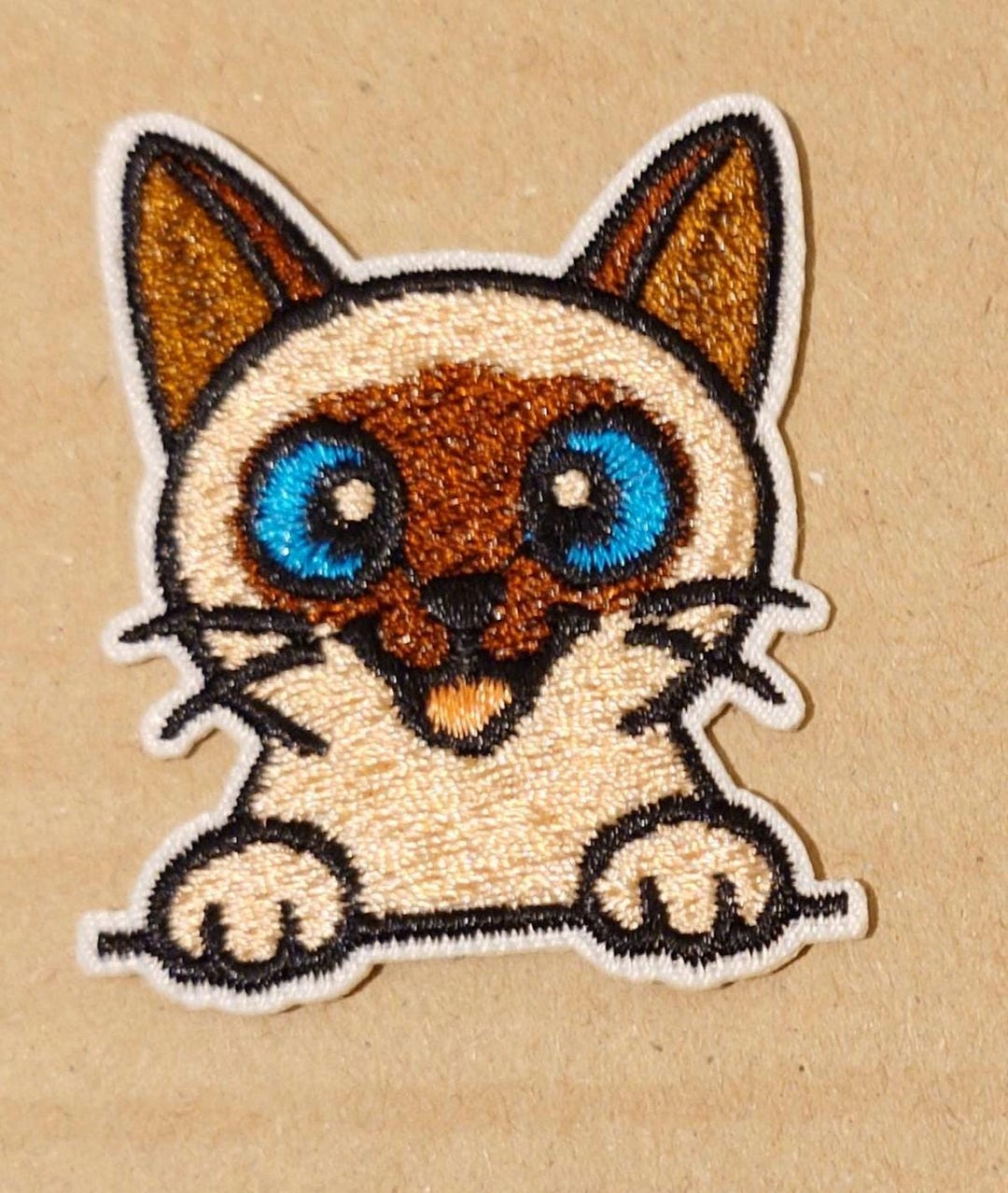 Happy Siamese Cat Patch : Embroidered Pet Animal Kitty Sew or Iron-on ...