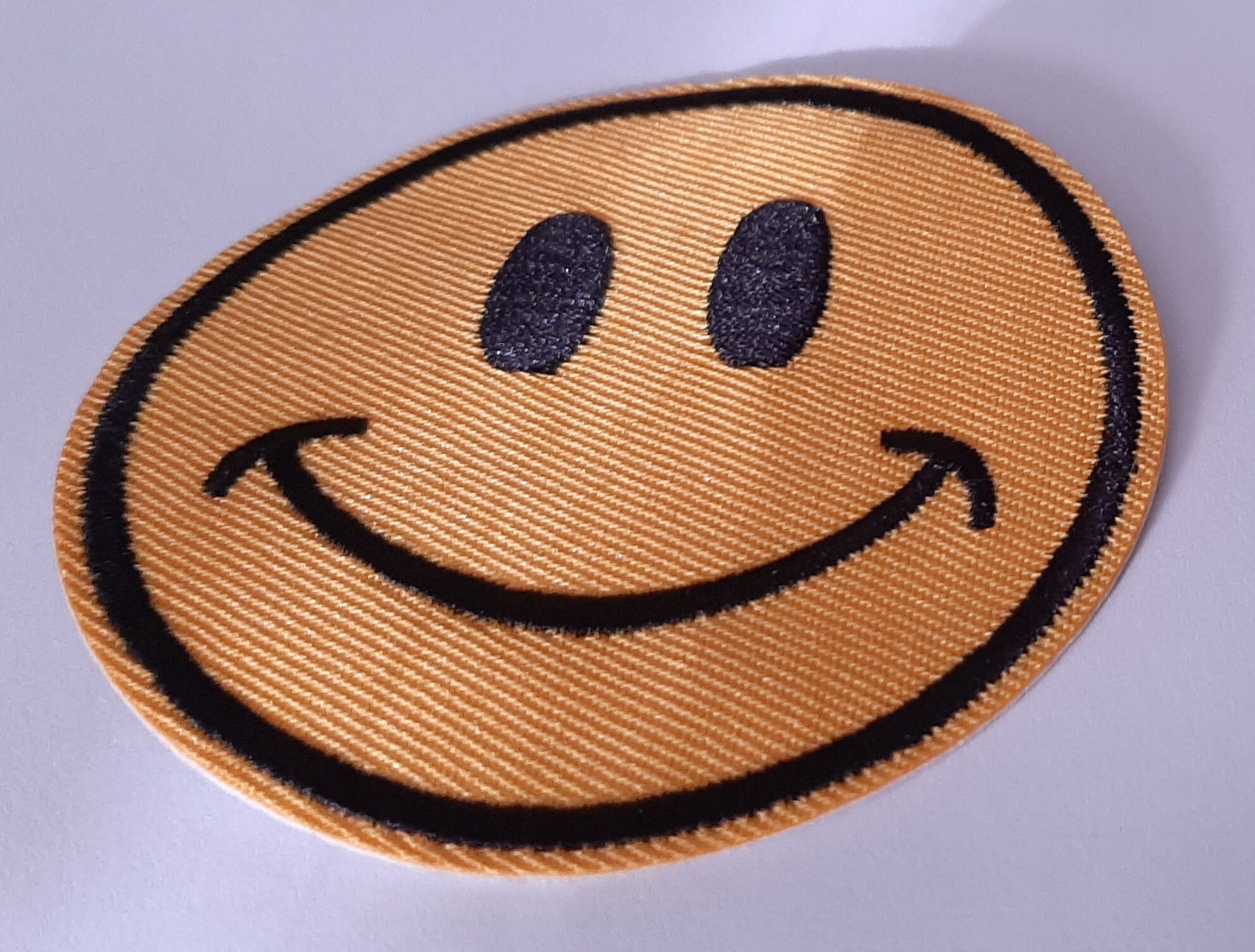 Yellow Smiley Face Sew or Iron on Patch, Fun Happy Emoji Emoticon Cloth ...