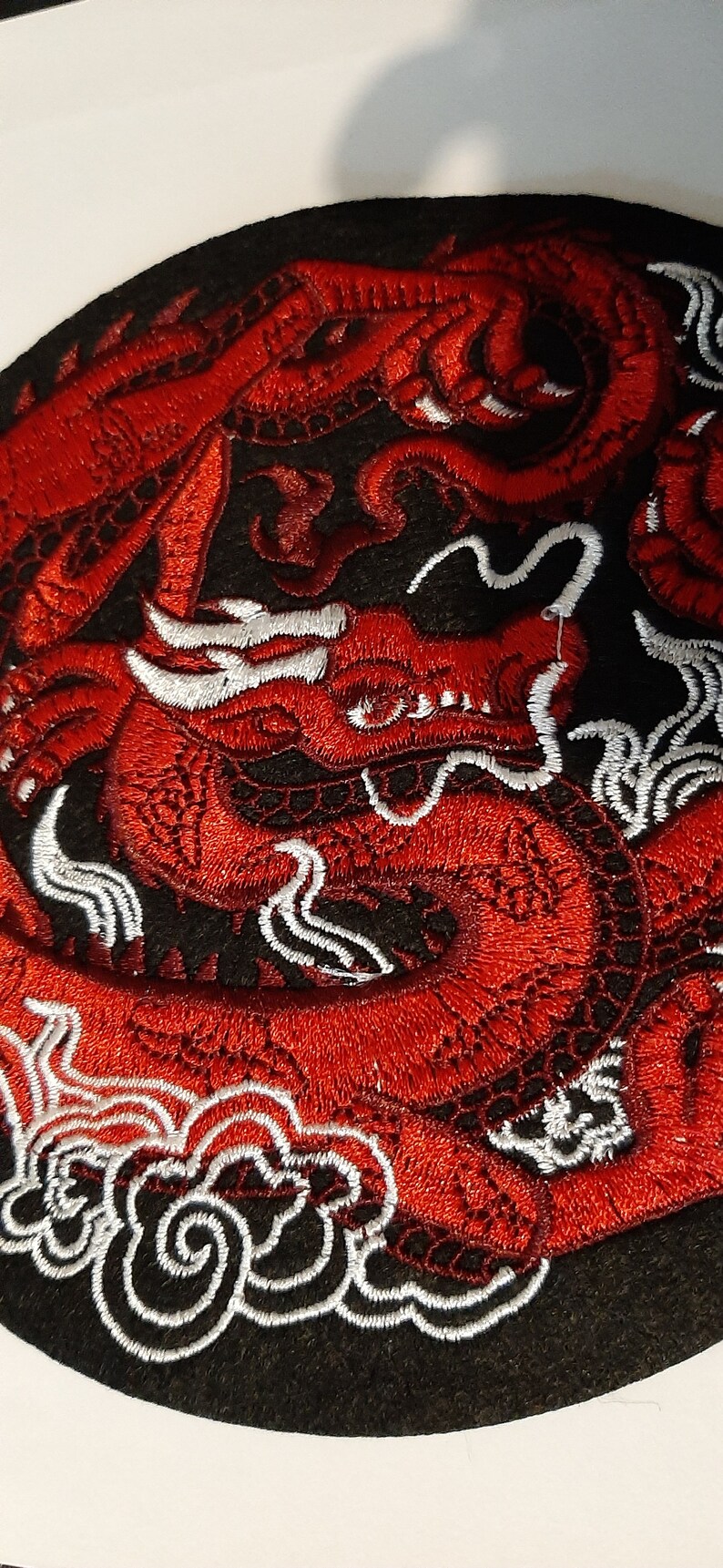Red Oriental Dragon Patch, Embroidered Serpent Applique - Etsy