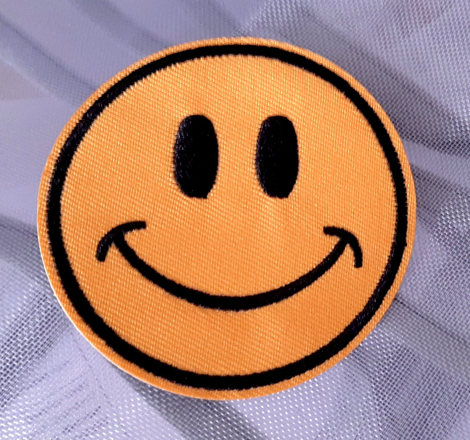 Yellow Smiley Face Sew or Iron on Patch, Fun Happy Emoji Emoticon Cloth ...