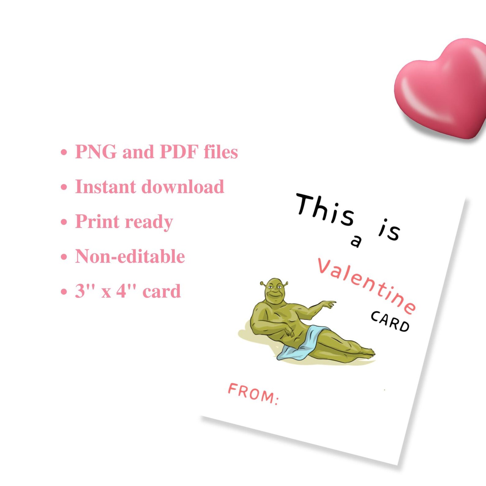 Shrek Valentine Card – Printable Funny Meme Card – Digital Download - Etsy