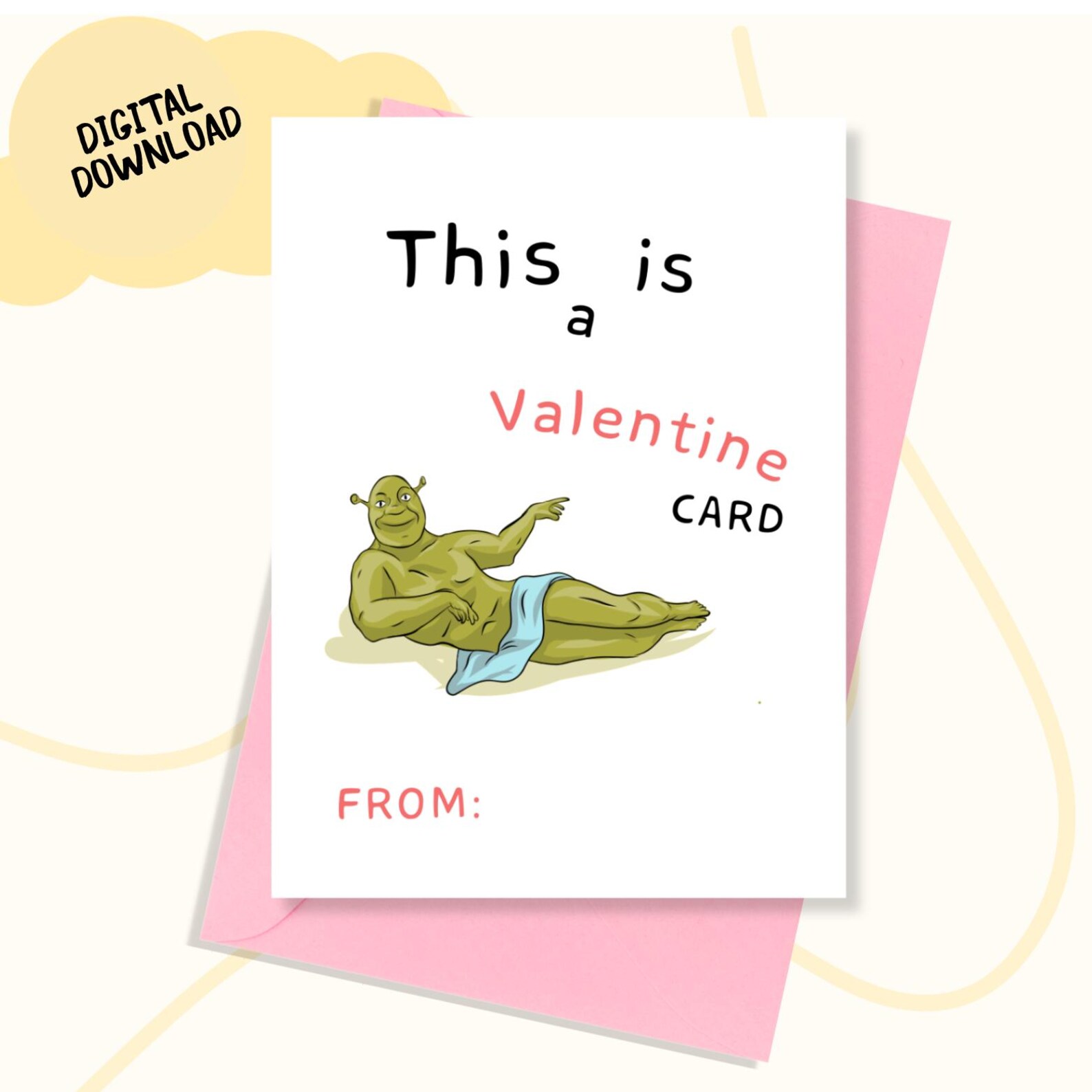 Shrek Valentine Card – Printable Funny Meme Card – Digital Download - Etsy
