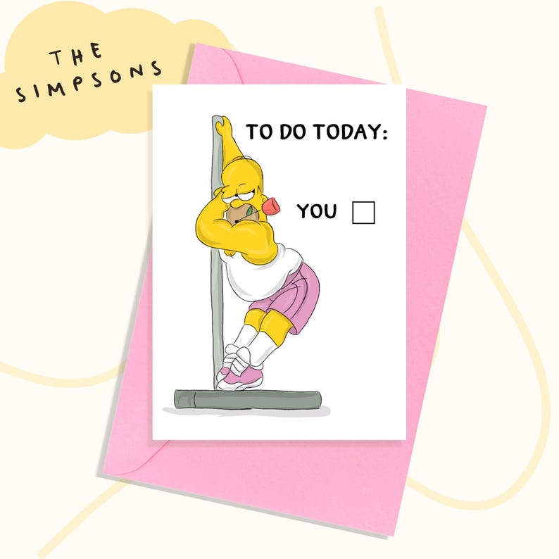 Funny Simpsons Birthday Card: Homer 'to Do' List (digital Download) - Etsy