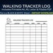 Walking Tracker Printable, Walking Journal, Walking Log, Daily Exercise ...