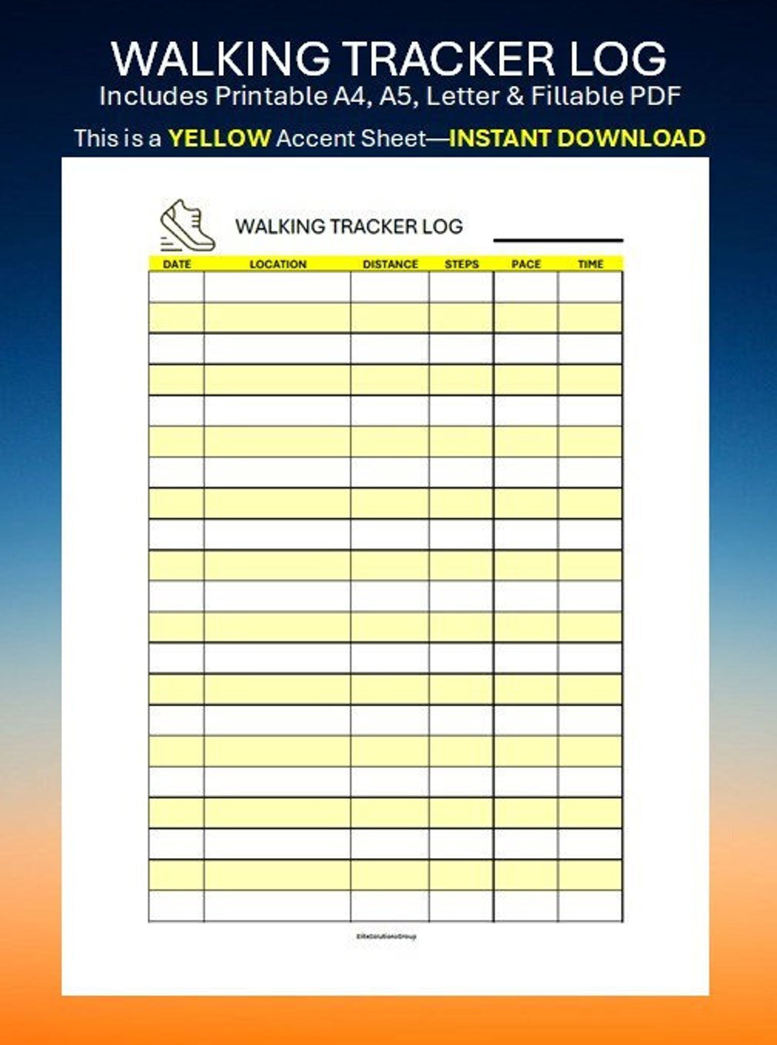 Walking Tracker Printable, Walking Journal, Walking Log, Daily Exercise ...