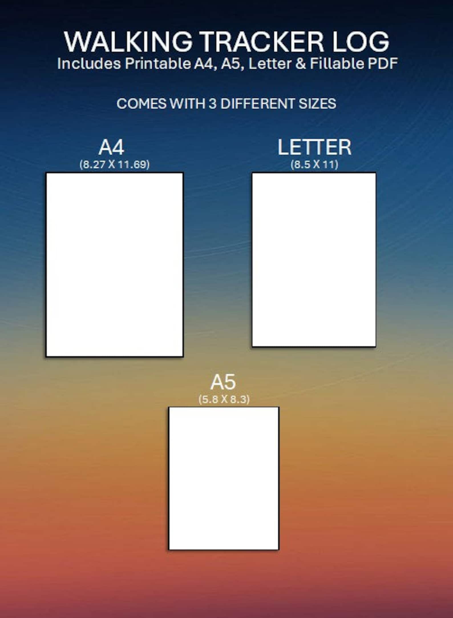 Walking Tracker Printable, Walking Journal, Walking Log, Daily Exercise ...