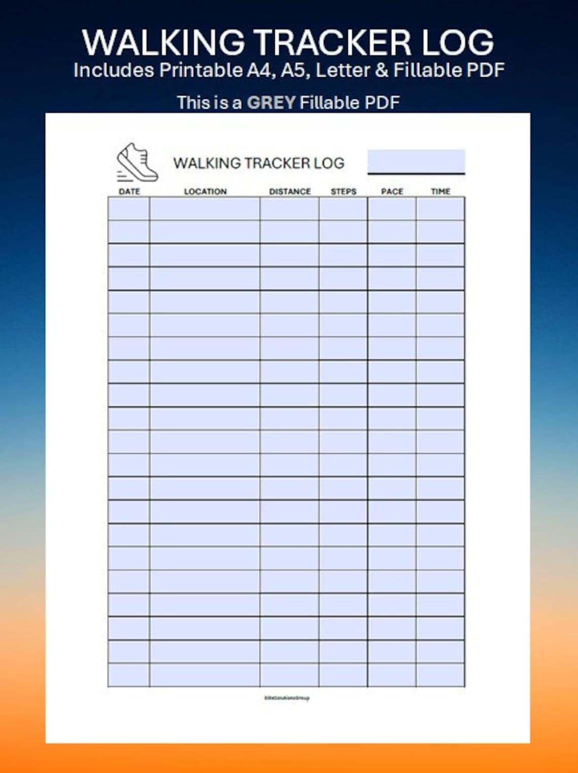 Walking Tracker Printable, Walking Journal, Walking Log, Daily Exercise ...