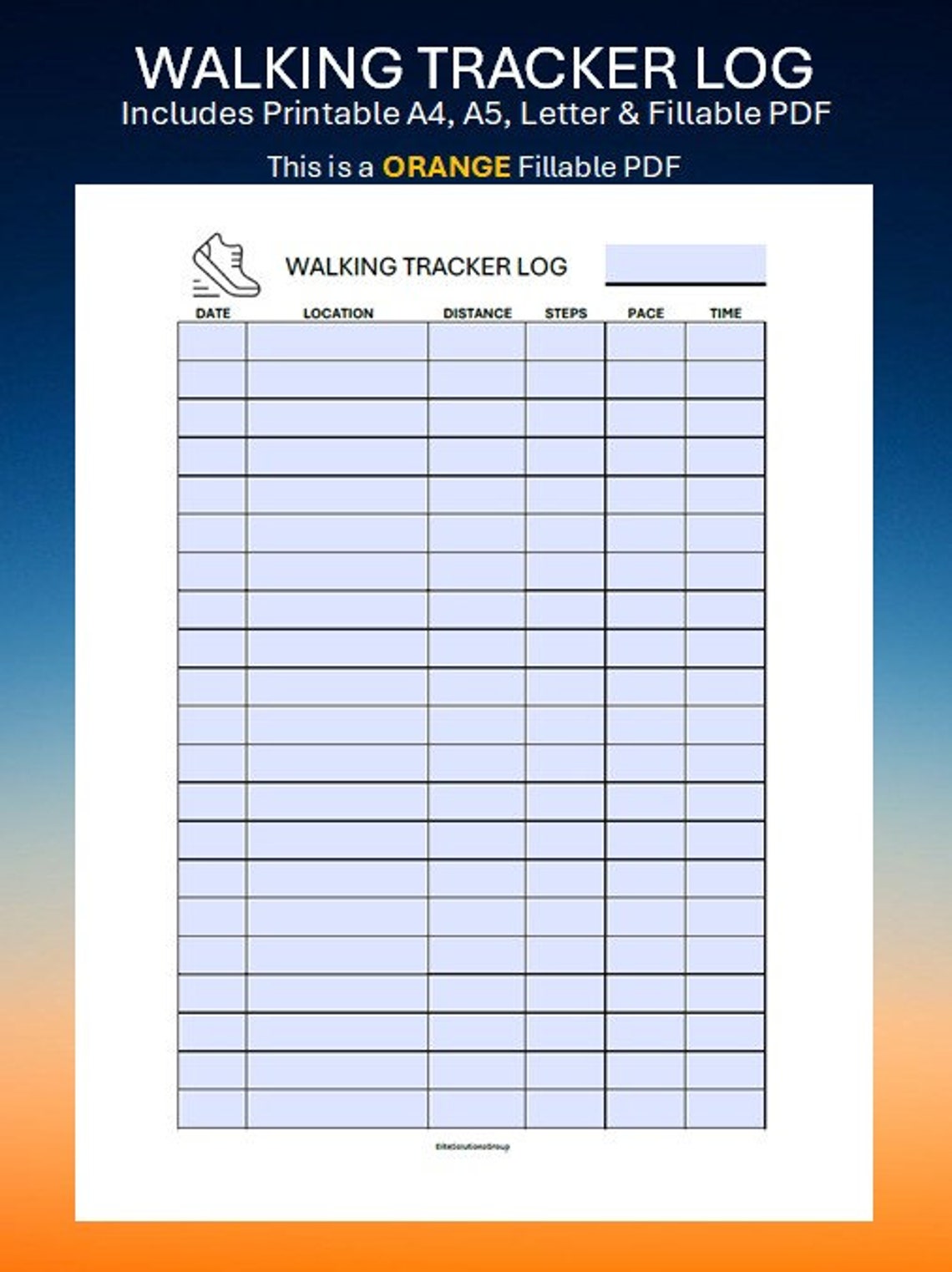 Walking Tracker Printable, Walking Journal, Walking Log, Daily Exercise ...