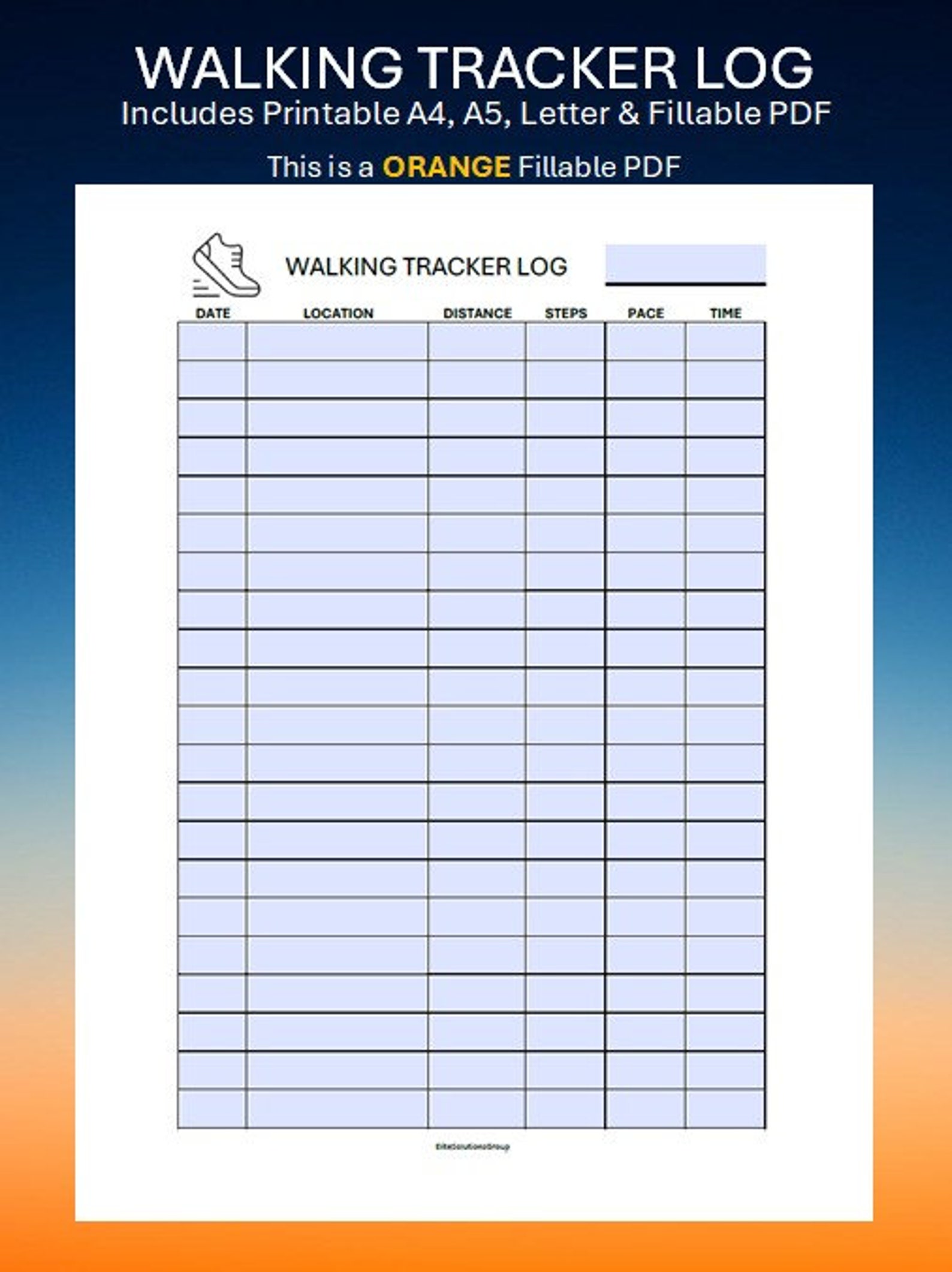 Walking Tracker Printable, Walking Journal, Walking Log, Daily Exercise ...