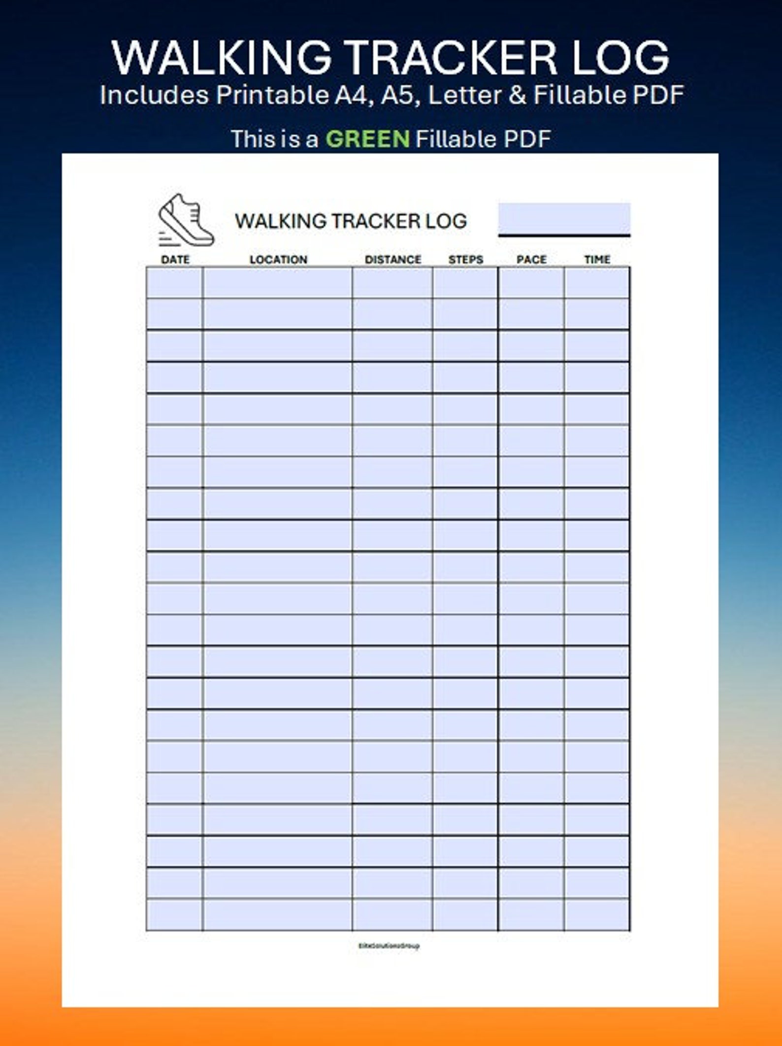 Walking Tracker Printable, Walking Journal, Walking Log, Daily Exercise ...