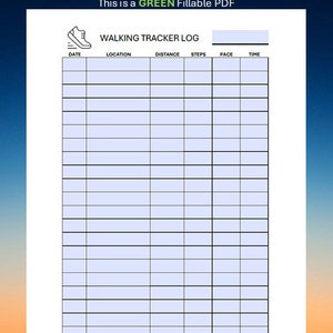 Walking Tracker Printable, Walking Journal, Walking Log, Daily Exercise ...