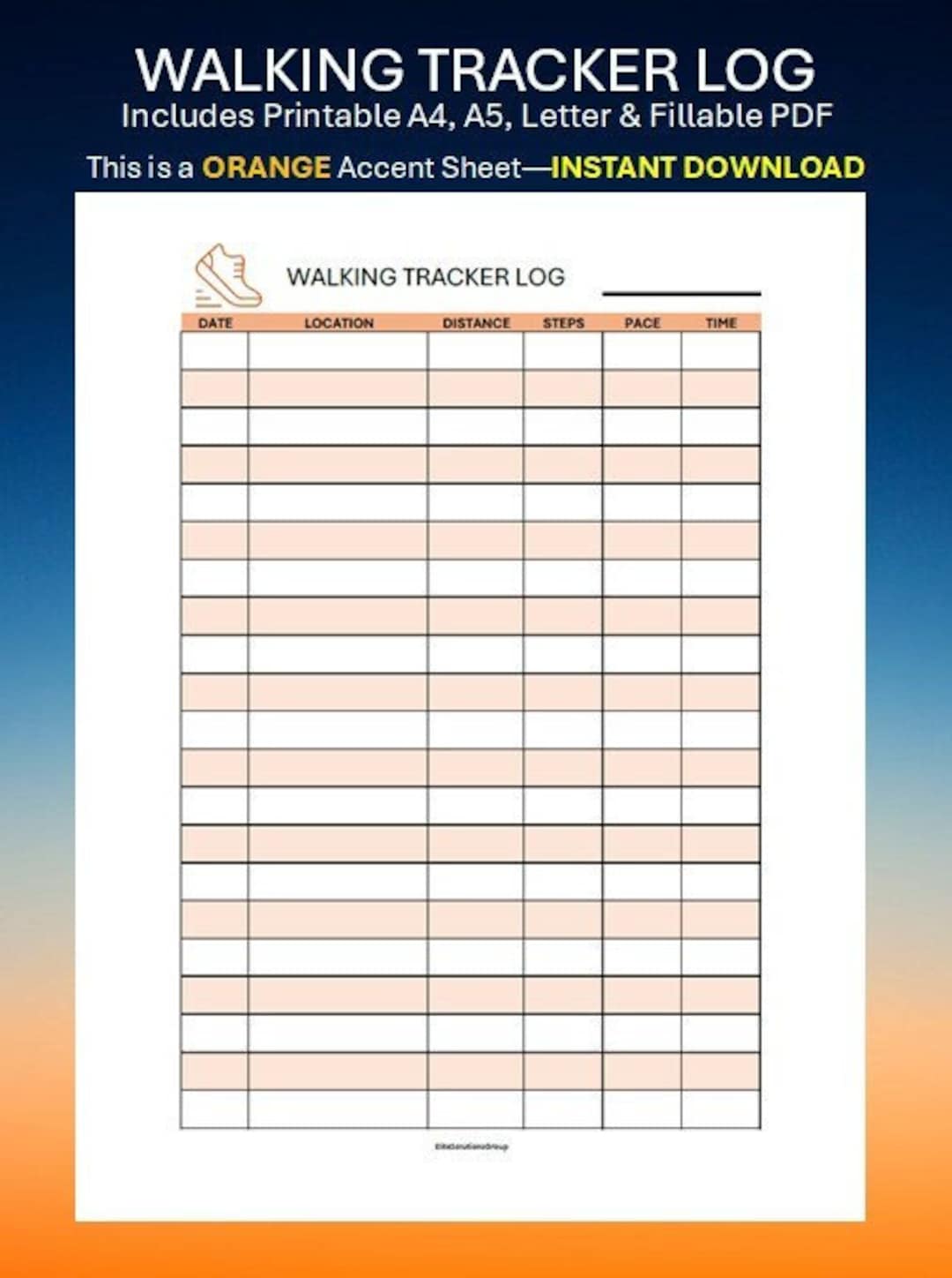 Walking Tracker Printable, Walking Journal, Walking Log, Daily Exercise ...