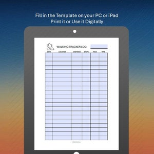 All Colors Walking Tracker Printable, Journal, Walking Log, Daily ...