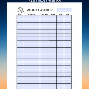 Walking Tracker Printable, Walking Journal, Walking Log, Daily Exercise ...