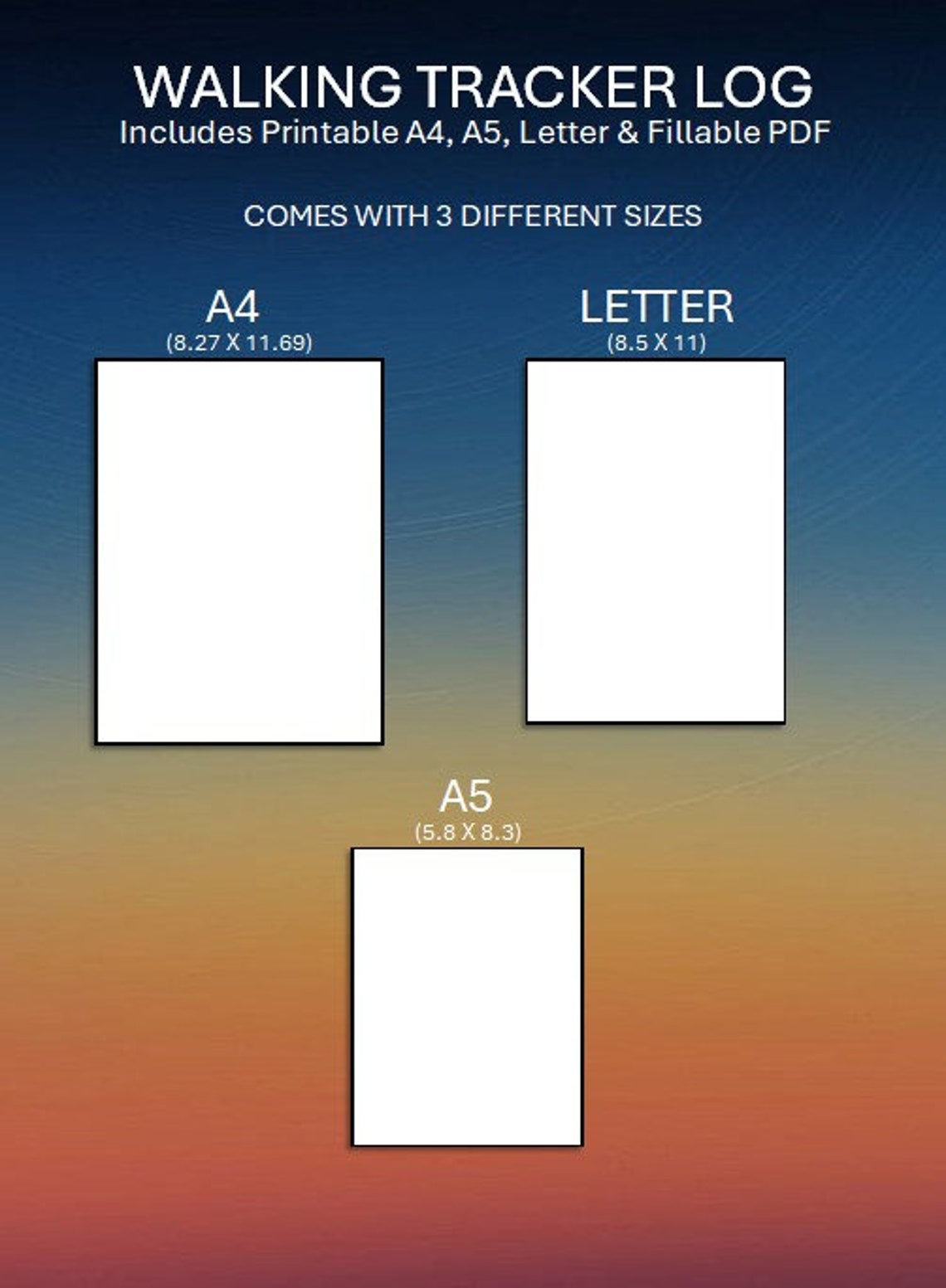 All Colors Walking Tracker Printable, Journal, Walking Log, Daily ...