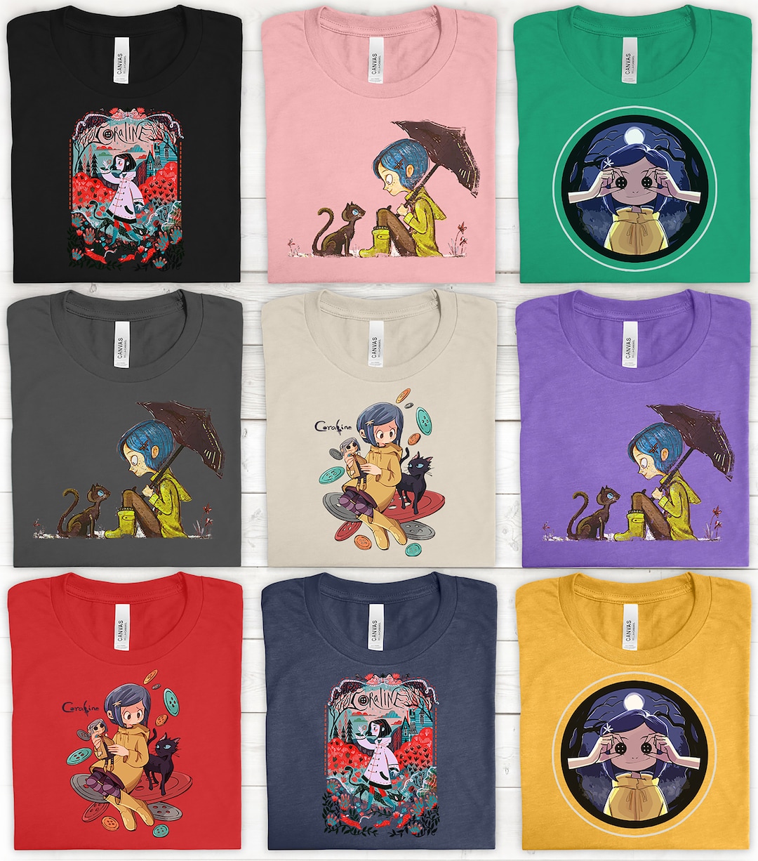 Coraline Shirt Customized, Caroline Birthday Matching T Shirt, Inspired ...