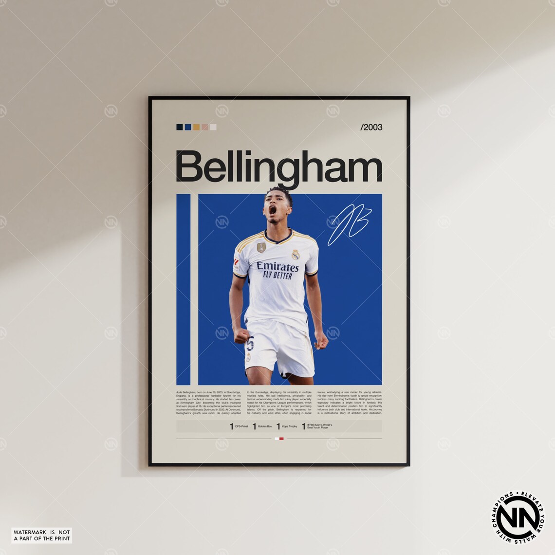 Jude Bellingham Poster, Real Madrid Poster, Soccer Gifts, Sports Poster ...