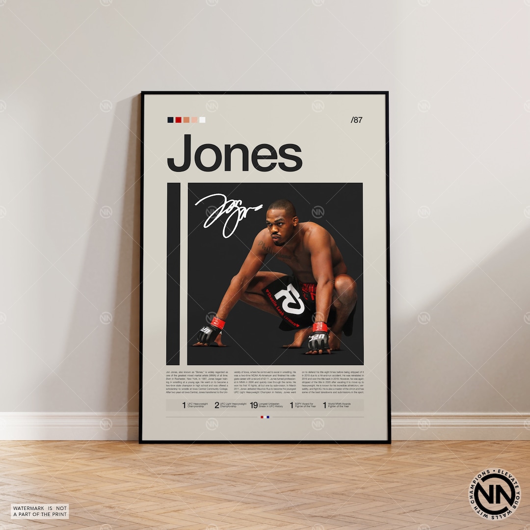 Jon Jones Poster, UFC Poster, MMA Poster, Boxing Poster, Sports Poster ...
