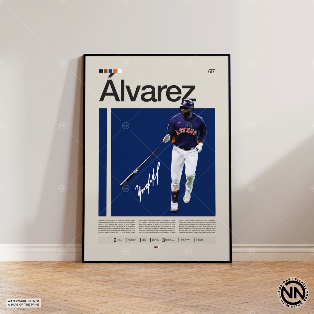 Yordan Alvarez Poster, Houston Astros Print, NFL Poster, Sports Poster ...