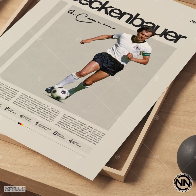 Franz Beckenbauer Poster, German Footballer Poster, Soccer Gifts ...
