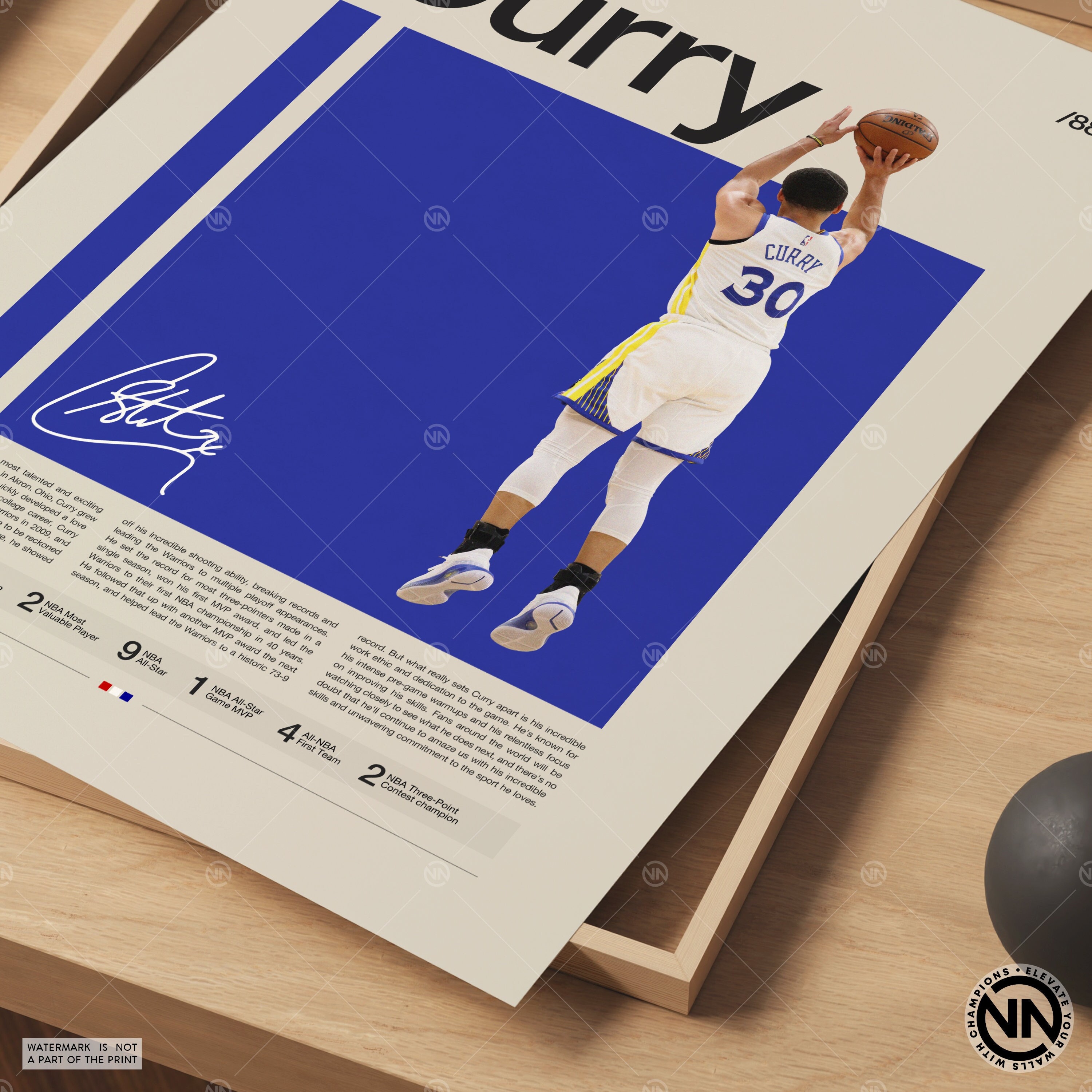 Steph Curry Poster, Golden State Warriors, NBA Poster, Sports Poster ...