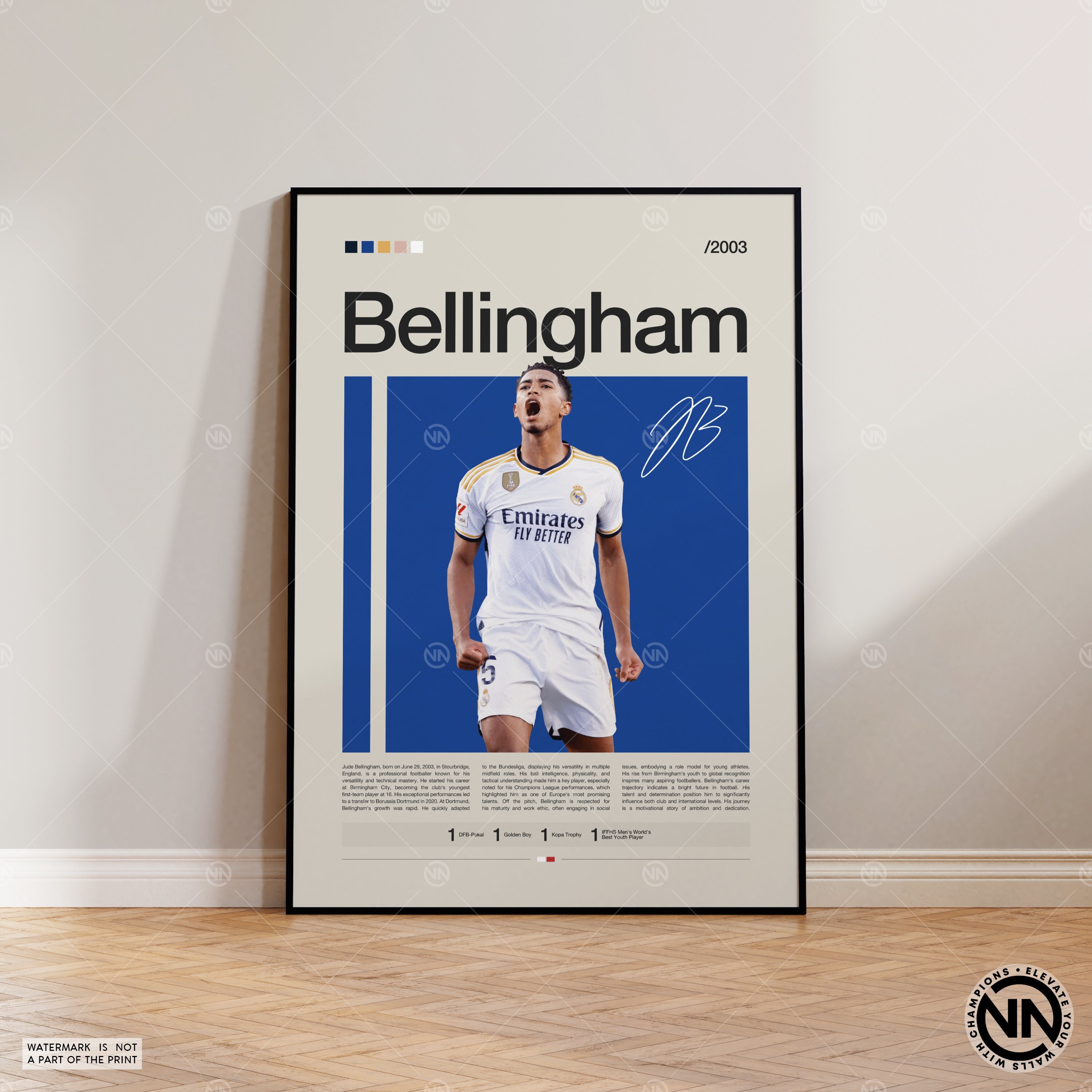 Jude Bellingham Poster, Real Madrid Poster, Soccer Gifts, Sports Poster ...