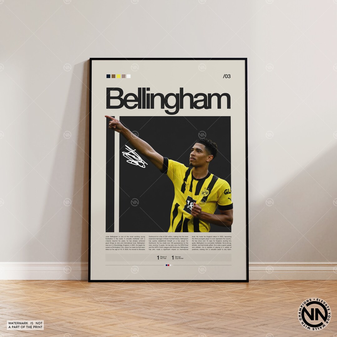 Jude Bellingham Poster, Borussia Dortmund, Soccer Gifts, Sports Poster ...