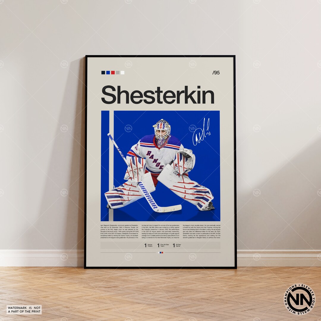 Igor Shesterkin Poster, New York Rangers Poster, NHL Poster, Hockey ...