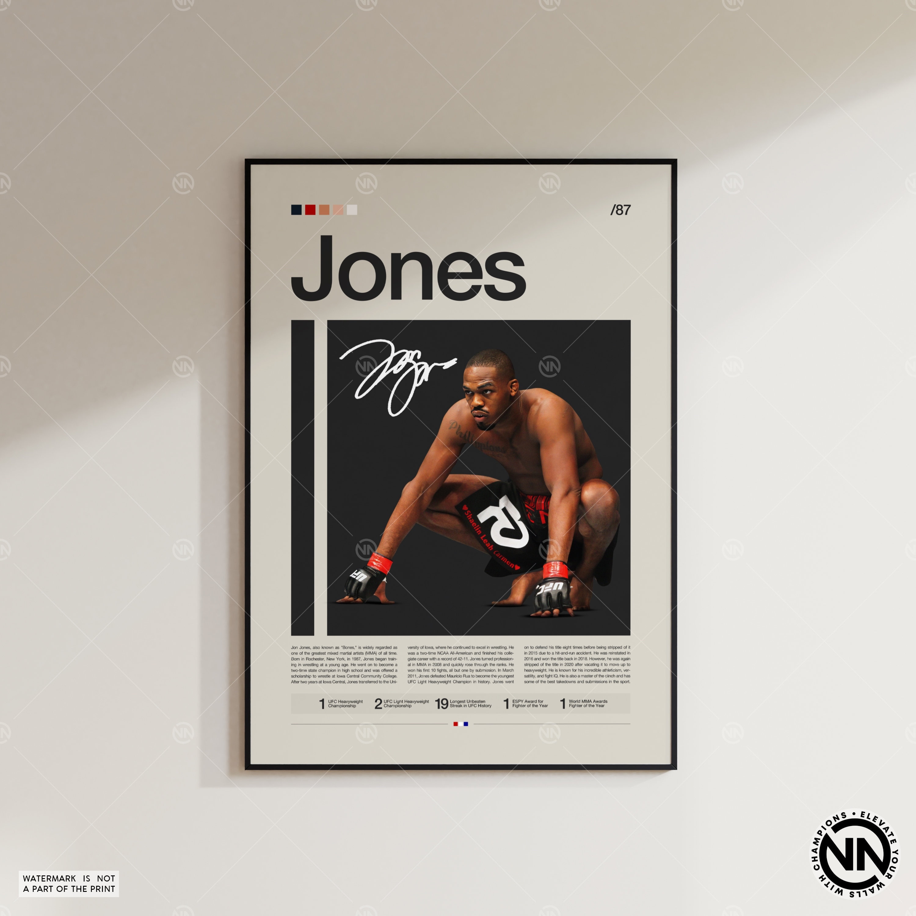 Jon Jones Poster, UFC Poster, MMA Poster, Boxing Poster, Sports Poster ...