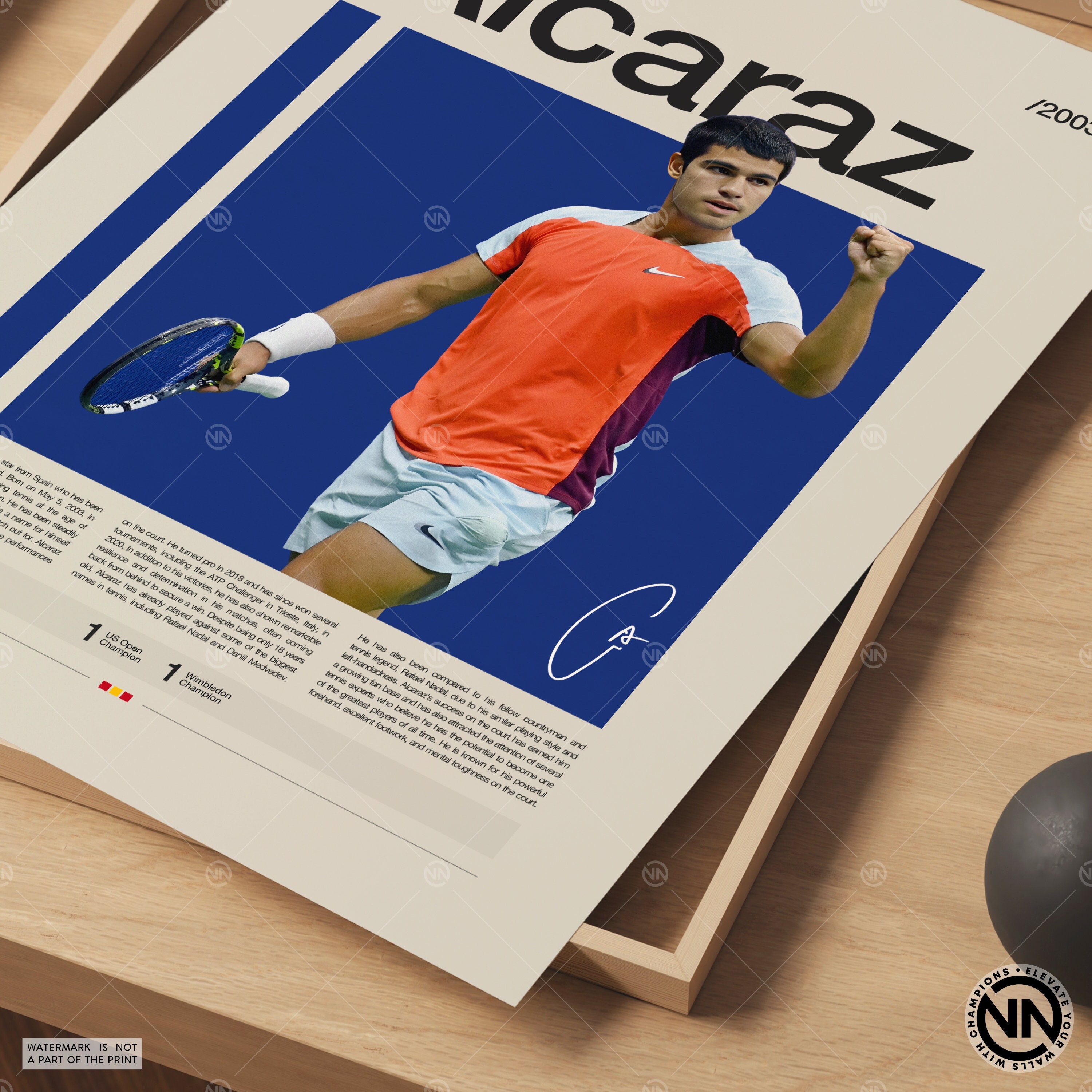 Carlos Alcaraz Poster, Tennis Poster, Motivational Poster, Sports ...