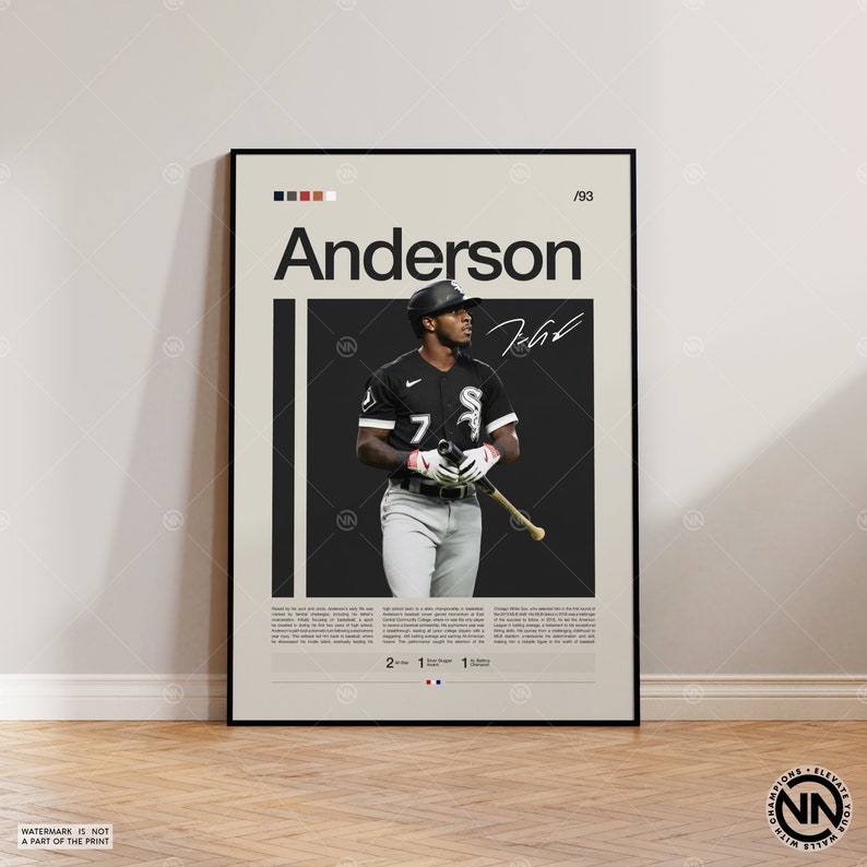 Tim Anderson Poster, Chicago White Sox, Baseball Prints, Sports Poster ...
