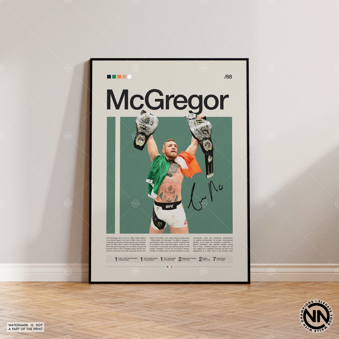 Conor Mcgregor Poster, MMA Poster, Boxing Poster, Sports Poster, Mid ...