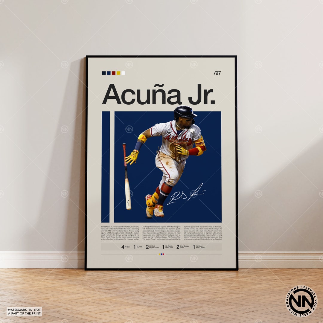 Ronald Acuna Jr. Poster, Atlanta Braves, Baseball Prints, Sports Poster ...