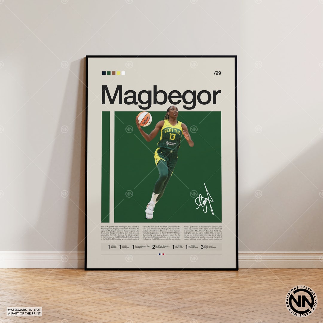 Ezi Magbegor Poster, Seattle Storm, WNBA Poster, Sports Poster, Mid ...