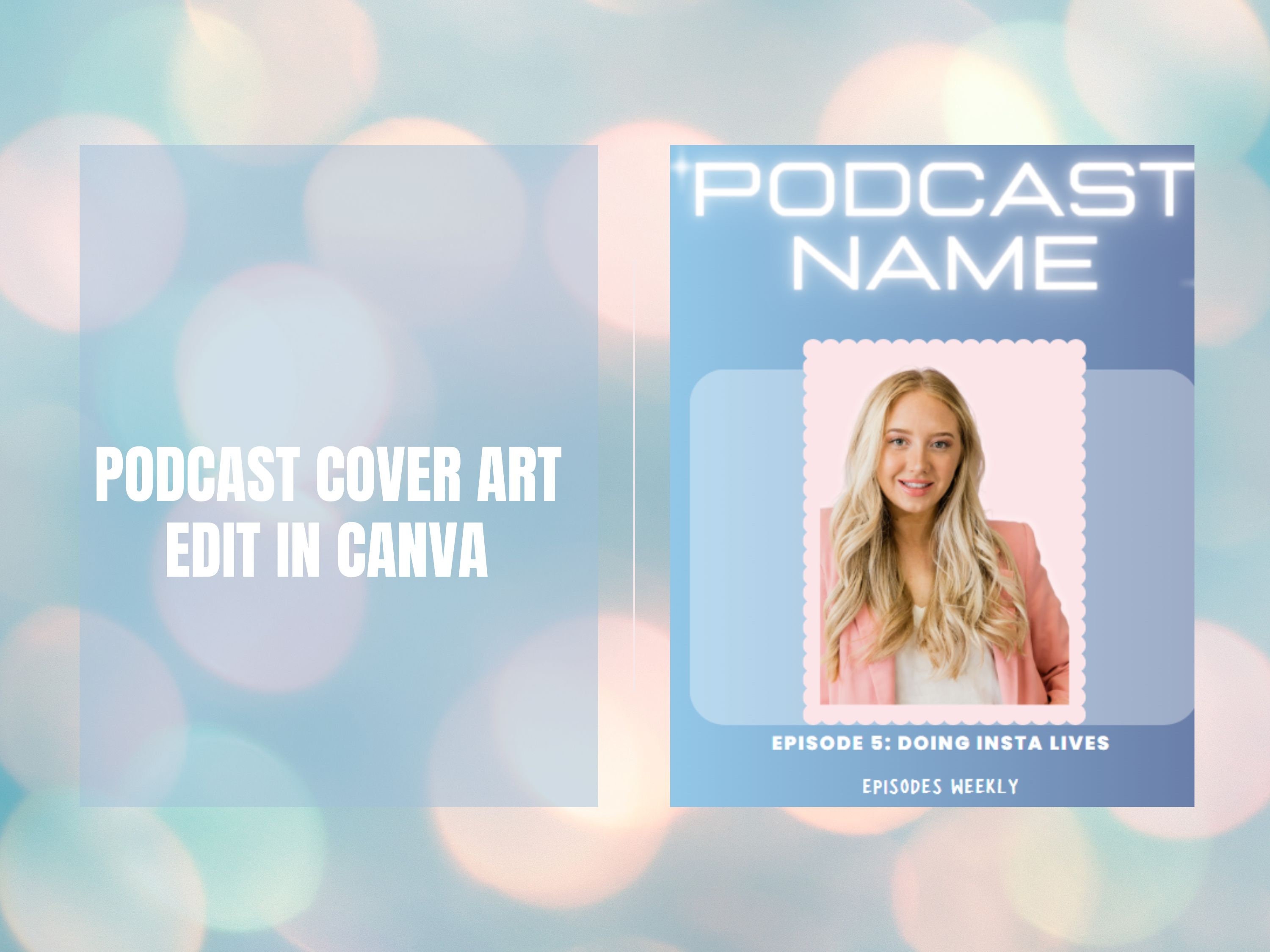 Podcast Template Editable in Canva Podcast Cover Art - Etsy
