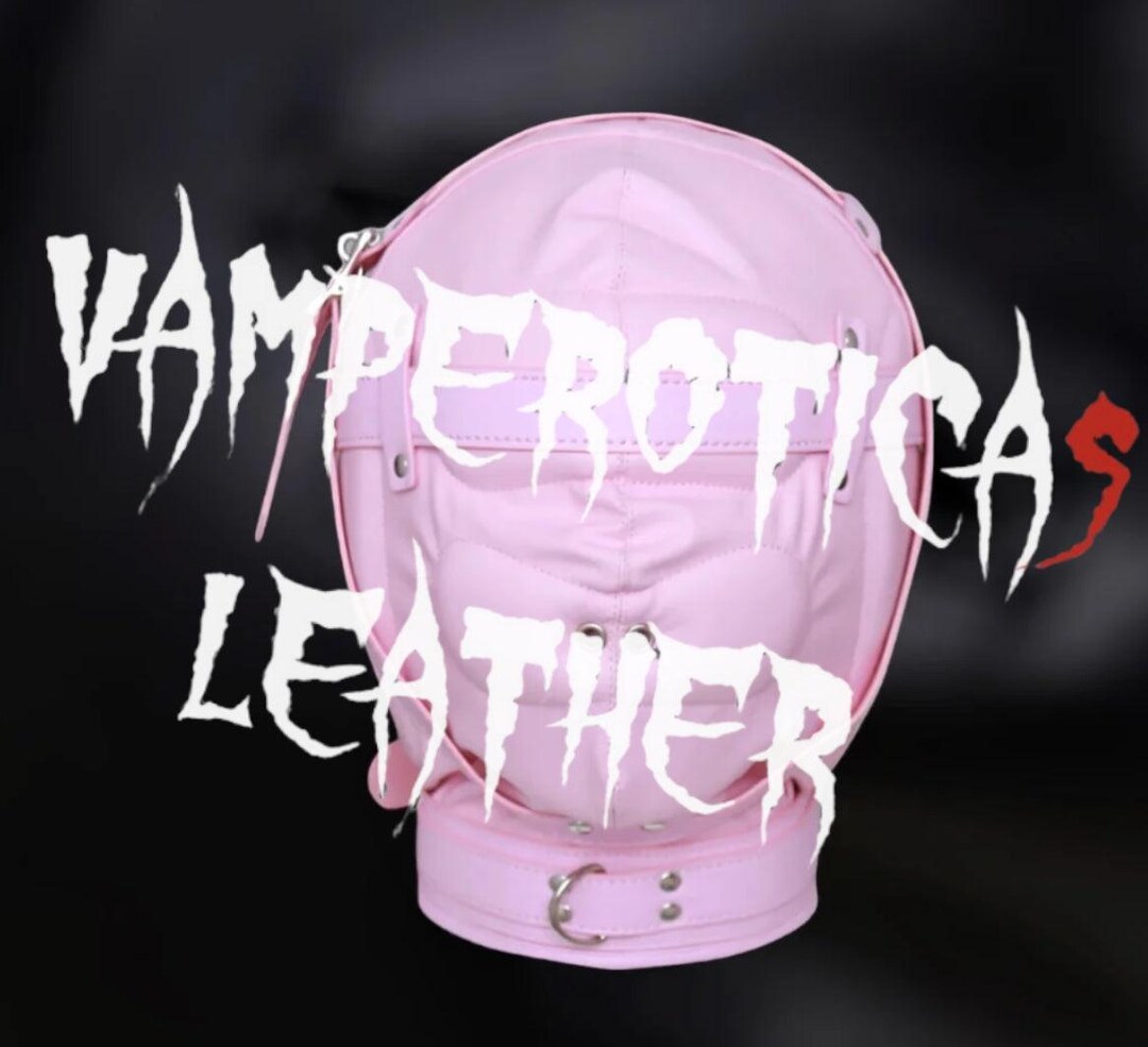 Pink Leather Costume Sensory Deprivation Mask Hood Reenactment Gear ...