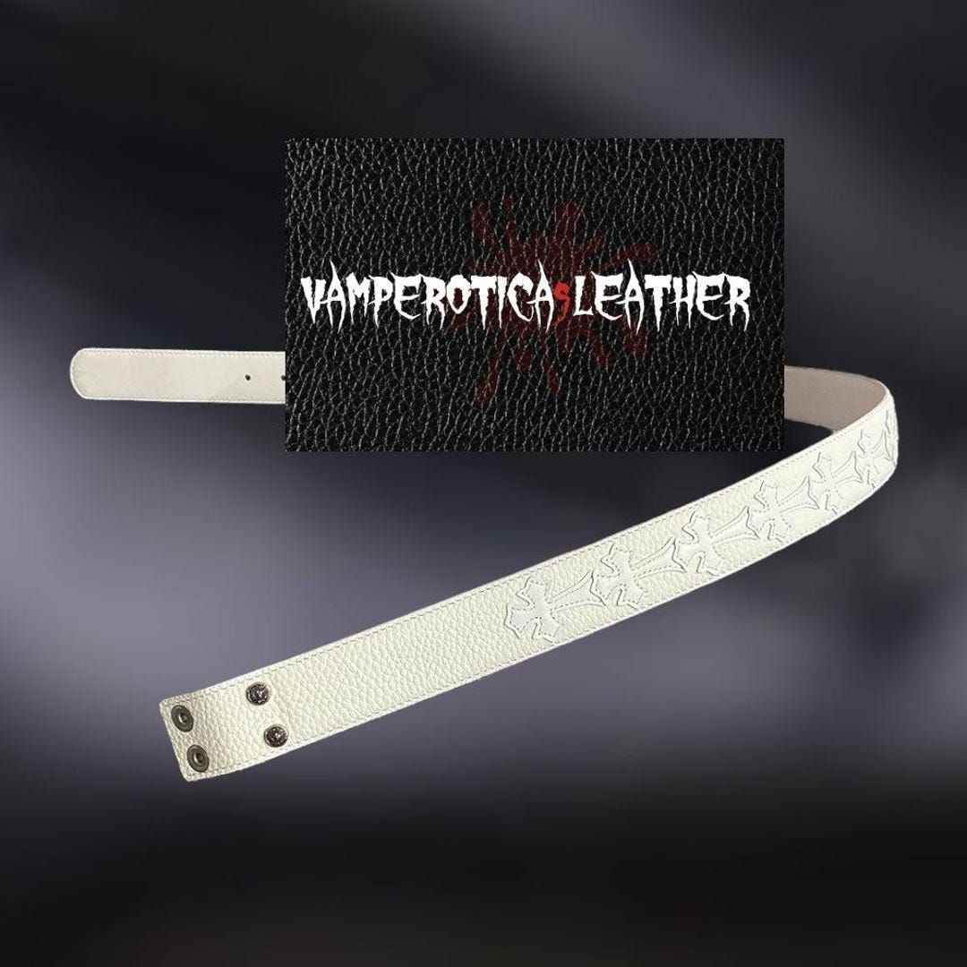 Hollywood CH Crowe White Vamp Cross Pattern Belt no Buckle - Etsy