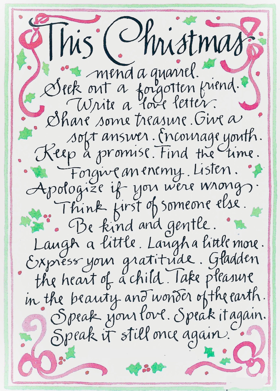 This Christmas Mend a Quarrel Quote by Howard W. Hunter - Etsy