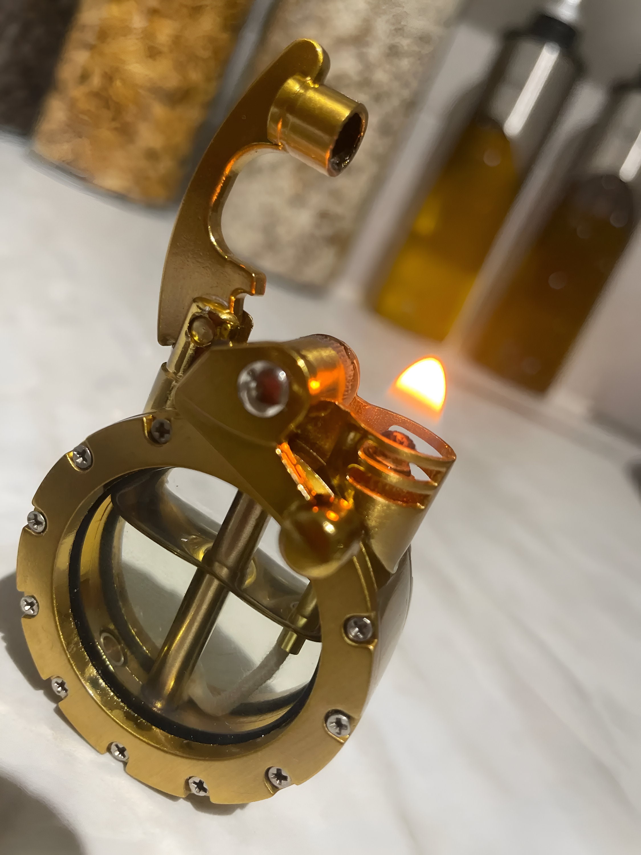 Retro Transparent Oil Tank Lighter Metal Rocker Kerosene Lighter ...