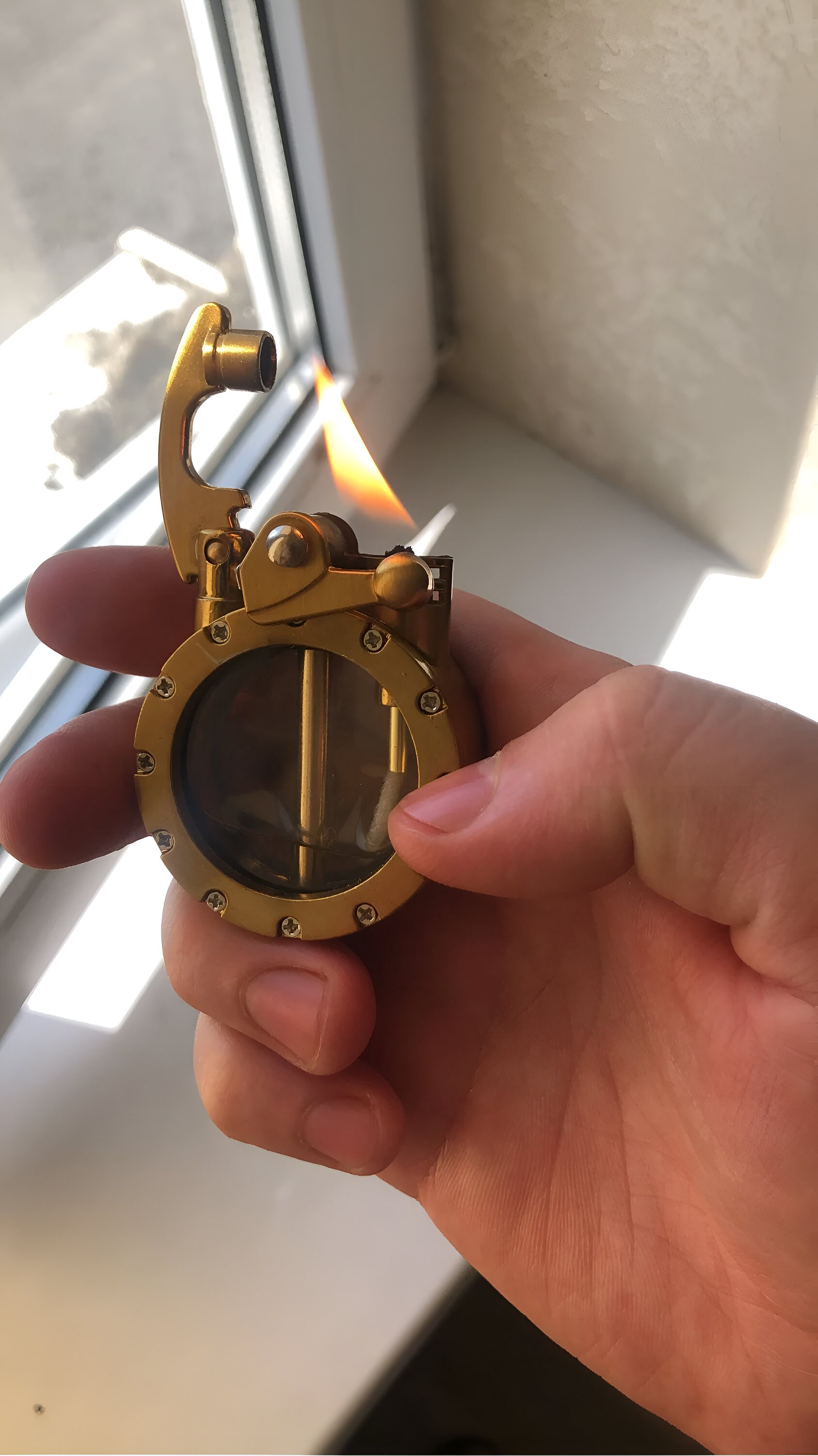 Retro Transparent Oil Tank Lighter Metal Rocker Kerosene Lighter ...