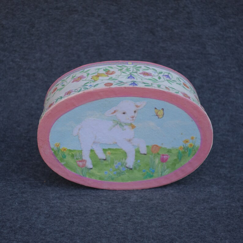 Easter Lamb Decoupage Paper Mache Box - Etsy