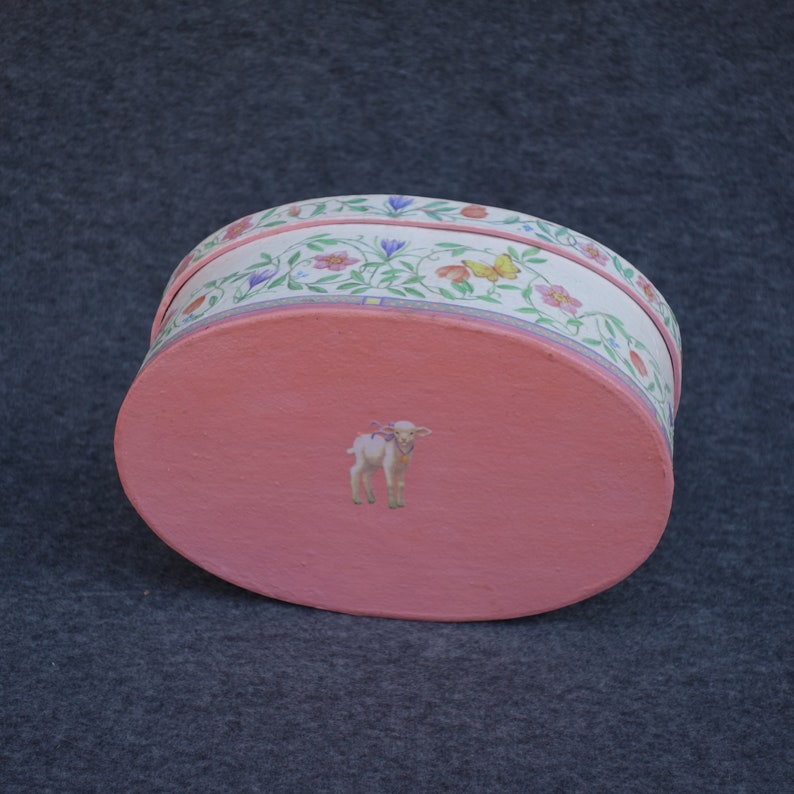 Easter Lamb Decoupage Paper Mache Box - Etsy