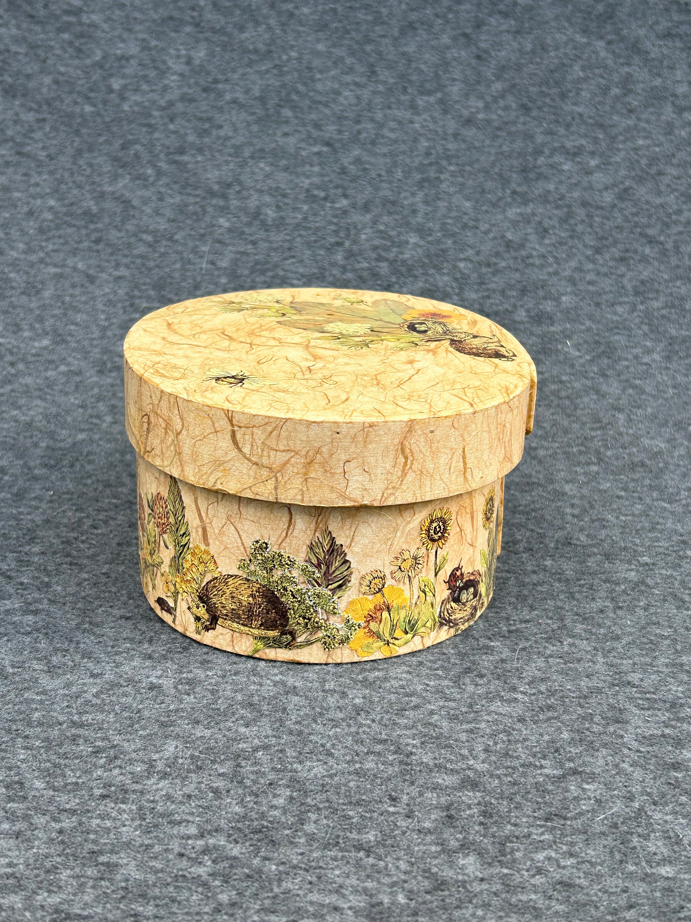 Garden Theme Decoupage Wood Box With Bunnies, Hedge Hog and Flowers - Etsy