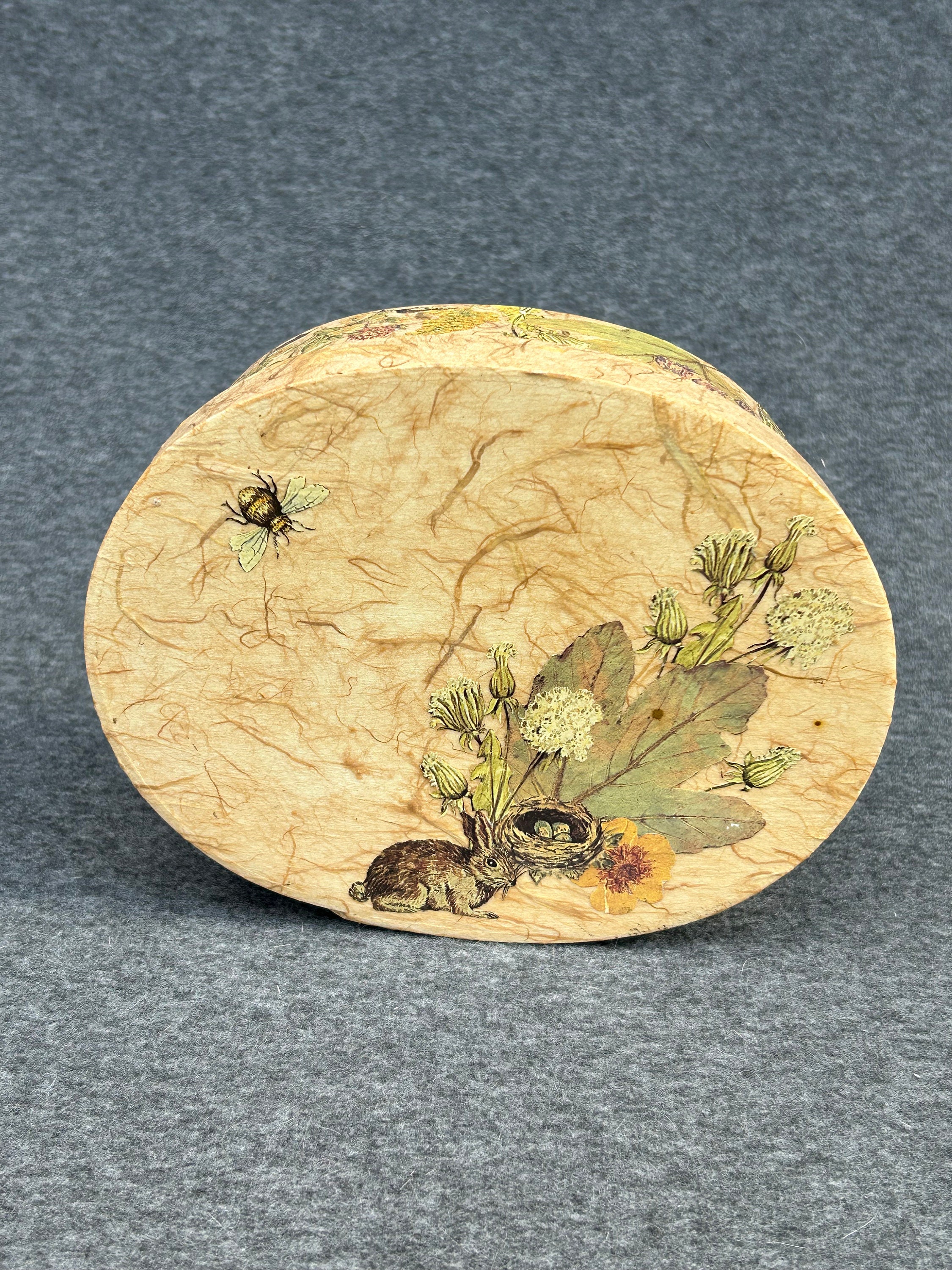 Garden Theme Decoupage Wood Box With Bunnies, Hedge Hog and Flowers - Etsy